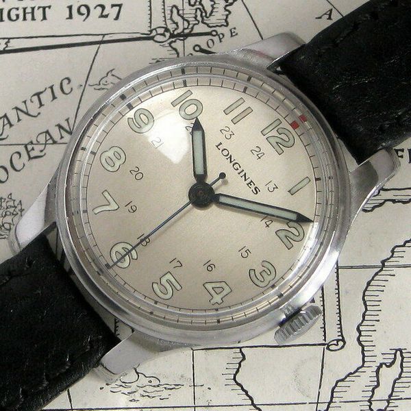 Mens 1944 Longines WWII Military 24 Hour Dial S/S 12L Cal. Vintage ...