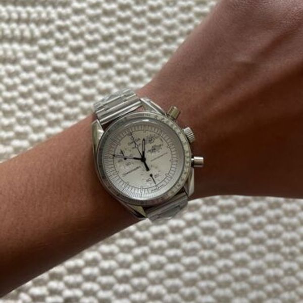 OMEGA MOONSWATCH METAL MOD - Mission to The Moonphase Snoopy White ...