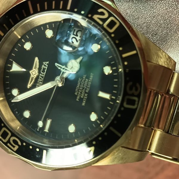 Invicta Automatic Professional 660 Ft-200 M Water Resistant Gold Black ...