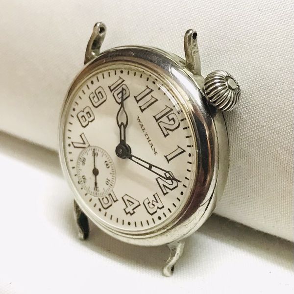 VINTAGE 1912 MEN'S WALTHAM OFFSET MILITARY TRENCH WATCH LOT 1549 ...