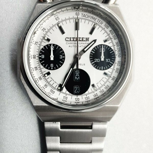 Vintage Citizen Octagonal Bullhead Panda Dial Automatic Chronograph Cal ...