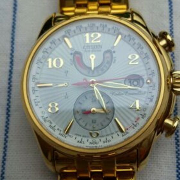Citizen Eco-Drive Ladies Radio Controlled World Time all gold Watch ...