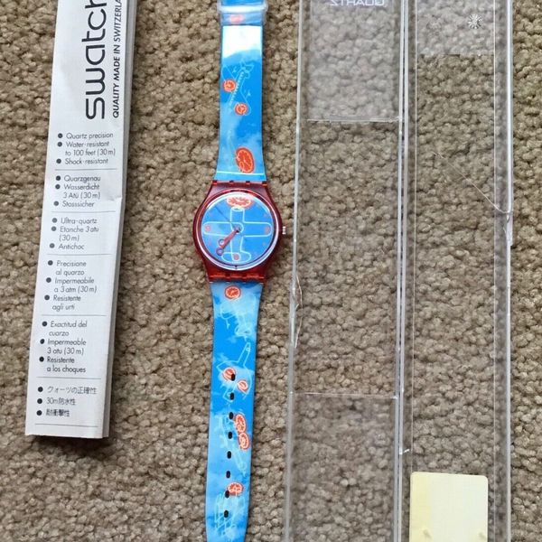 Vintage Swatch Watch with airplane design for kids Swiss made original ...