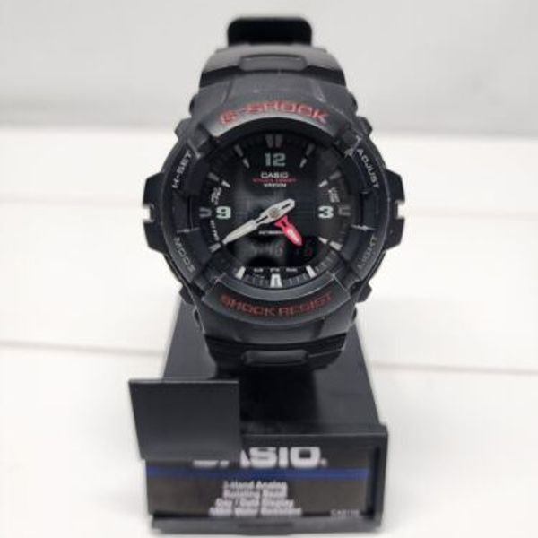Casio G100-1B Men's G-Shock Ana-Digital Watch Dual Time Black Resin ...