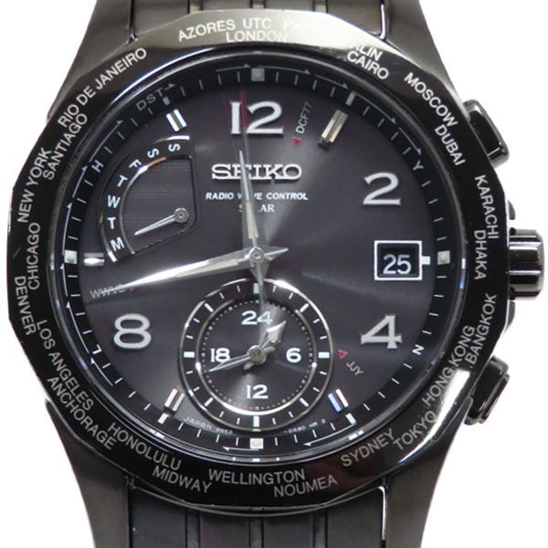 [SEIKO] Seiko "Brights World Time" SAGA009 86 **** No. Men's Solar Radio Quartz 1 Week Warranty ...