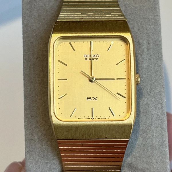 SEIKO SX 5Y95-5000 Gold Tank Square Quartz Untested/ For Parts Read ...