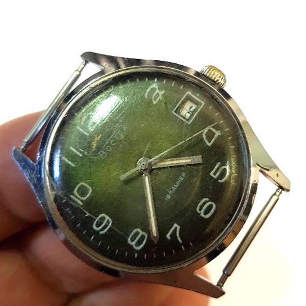 VINTAGE SOVIET RUSSIA USSR WRIST MENS WATCH VOSTOK MECHANICS WORKING ...