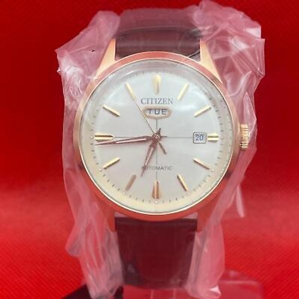 Citizen Automatic Rose Gold Tone White Dial Day Date NH8393-05A from japan | WatchCharts Marketplace