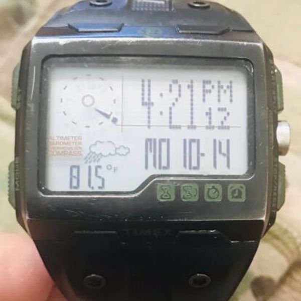 Timex Expedition WS4 Watch T49764 Rare Black /GREEN Altimeter Compass ...