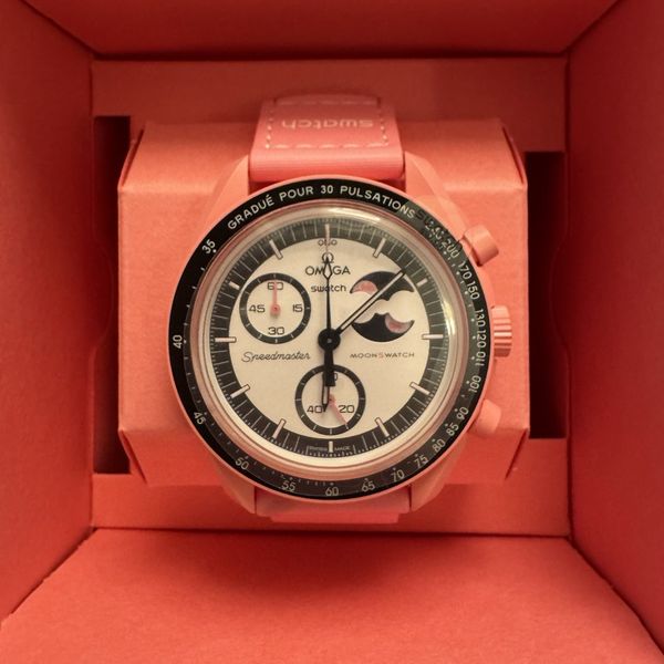 Omega X Swatch Moonswatch Mission To The Pink Moonphase Moon | NEW W ...