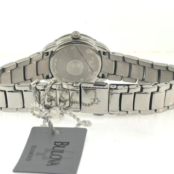 Bulova Diamonds 96R19 Women's Round White Dial Analog Stainless Steel ...