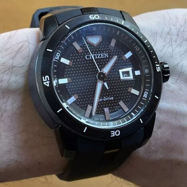 Citizen Eco Drive Wristwatch J810 Solar Ecosphere Black Silicon Golf ...