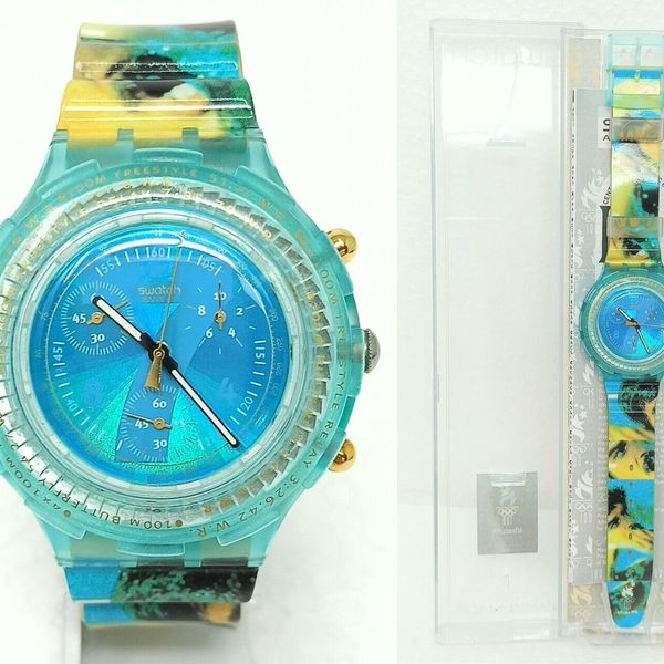 Orologio Swatch Aquachrono Mark Spitz SBZ103 vintage sub watch 90's ...