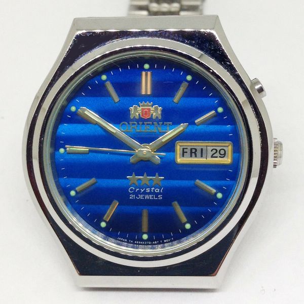 Men's ORIENT 3 Star Automatic Watch. 37mm Blue Dial. Day and Date ...