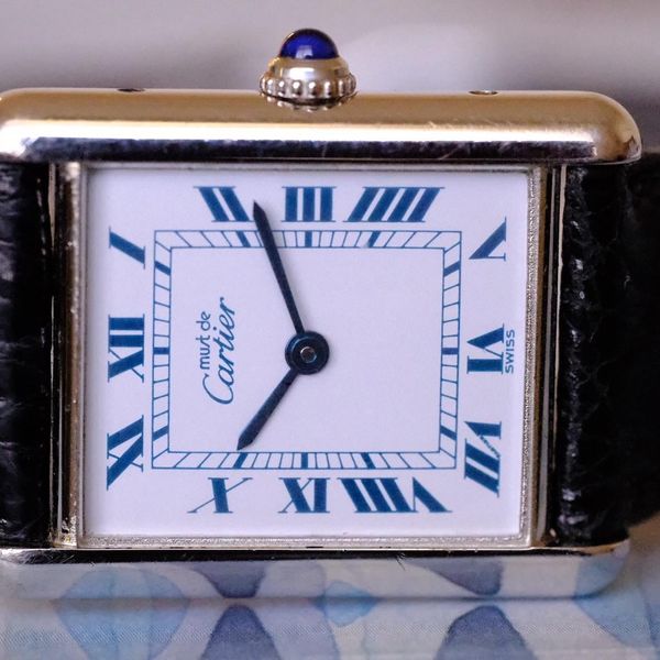 [WTS] Cartier Tank Blue Roman Dial & Silver / Rhodium Case w/ Original ...
