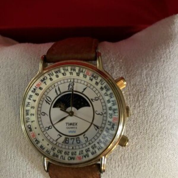 Vintage Timex Sun Moon Phase Perpetual Calendar Watch | WatchCharts ...