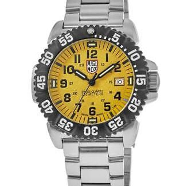 New Luminox Navy Seal Sea Turtle Yellow Dial Steel Men's Watch XS.0155 ...