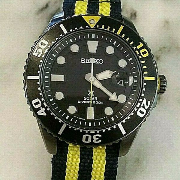Seiko SNE441 Men’s PROSPEX Solar Diver Watch, Rubber, NATO, Good ...