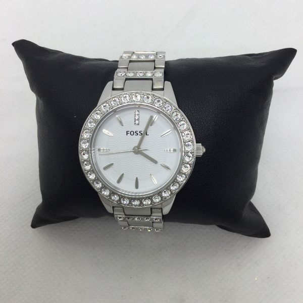 Fossil All Stainless Steel Crystal Bezel Wrist Watch (parts/repair ...