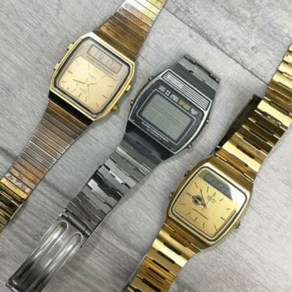 Vintage Seiko A359-5010 H357-5109 LCD Watch LOT Digital and timex read ...