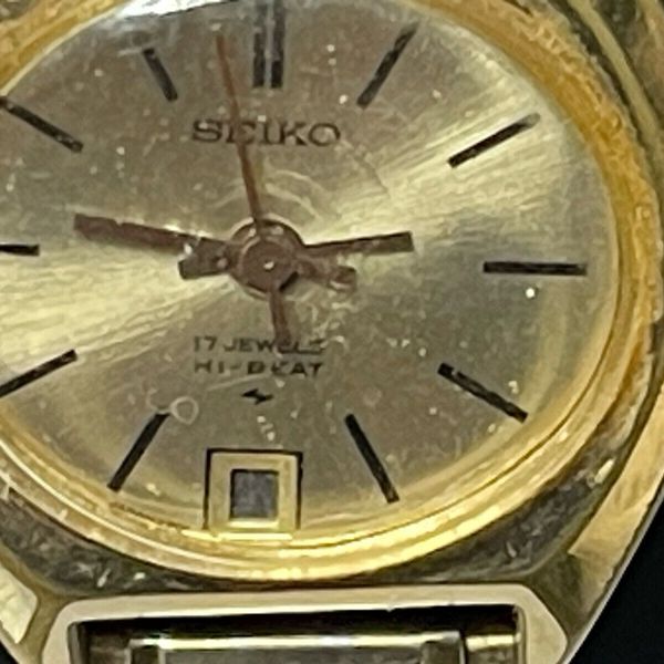 Seiko Womens 2202-7009 Watch HI-Beat Gold Tone Stretch Band 17 Jewels ...