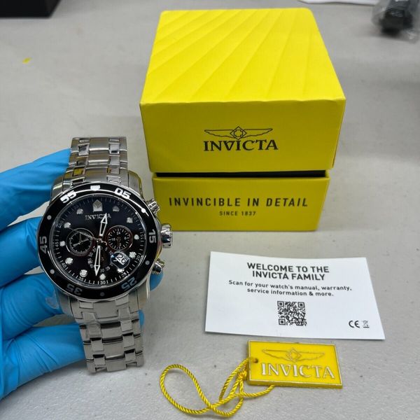 Invicta Pro Diver Chronograph Black Dial Men's Watch 0069 - NEW/DEFECTS ...