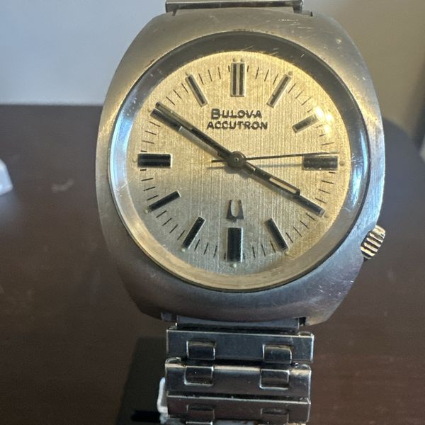 Vintage 1973 N3 Bulova Accutron Stainless Steel Tuning Fork Runs ...