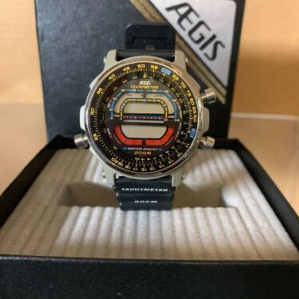 Rare VINTAGE Casio Aegis Tachymeter 200M water resist MPH stopwatch ...