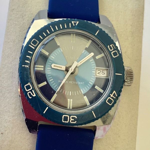 VINTAGE TIMEX 1970s MECHANICAL SPRITE DIVERS STYLE WATCH,WORKING ...