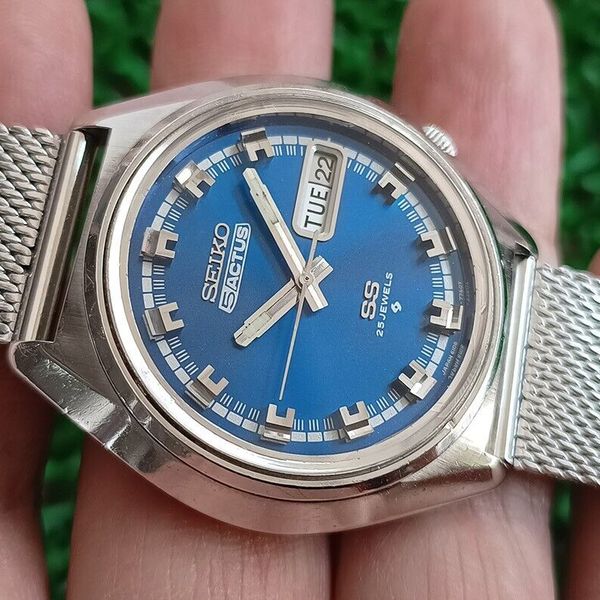 Rare Vintage Seiko 5 Actus 6106-7580 Nice Blue dial Automatic 25 Jewels Watch | WatchCharts ...