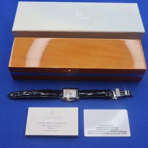Concord Sportivo Model Watch Swiss Made Genuine Alligator Band Pearl ...