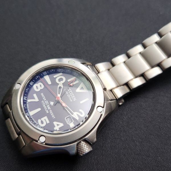 Rare Citizen eco-drive promaster diver GMT titanium Watch B867-H25543 ...