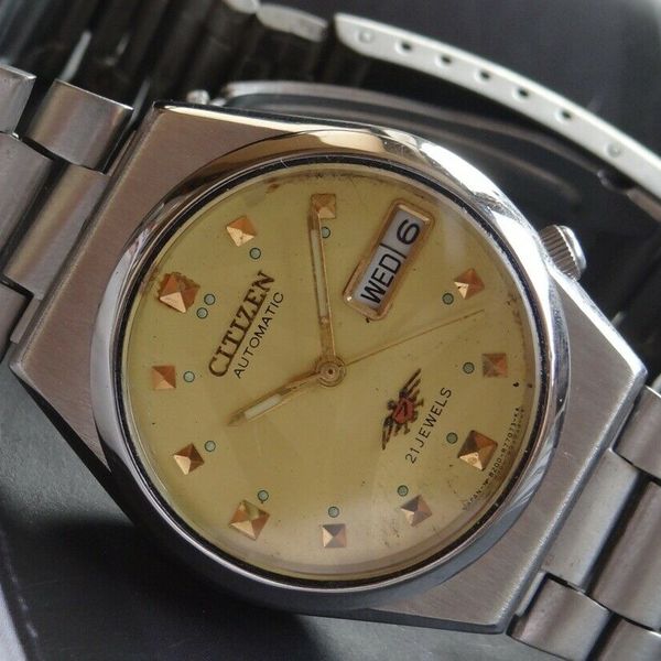 Vintage Citizen Automatic 21 Jewels Day & Date Mens Bracelet Wrist watch Japan. | WatchCharts ...