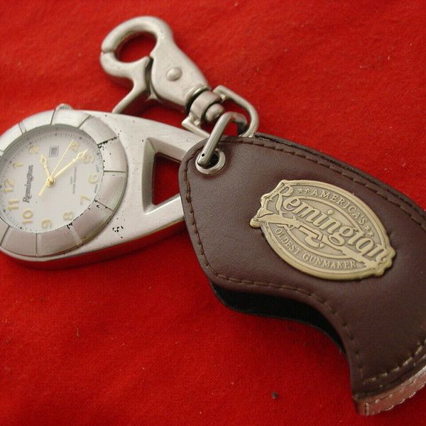 Remington knife Oldest Gunmaker Pocket Watch With Leather case ld ...