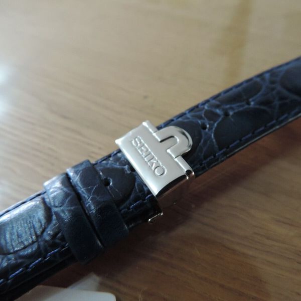 Seiko Calf-Z 14 Watch Strap Leather - Blue - 19mm + Deployment Clasp ...