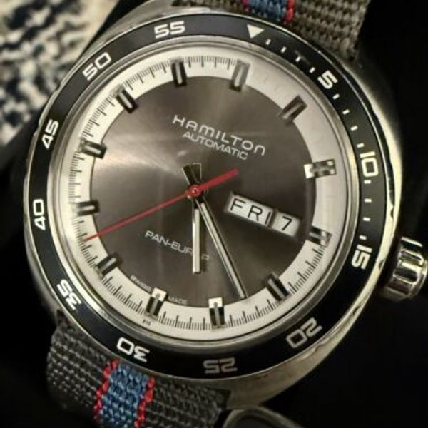 Hamilton Pan Europ 354150 Silver Dial Day/Date Automatic Men's Watch ...
