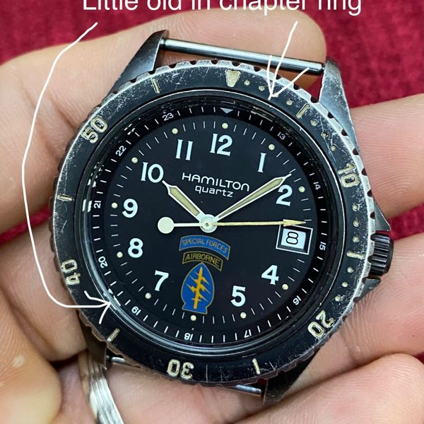 vintage Hamilton Skin Diver Quartz PVD Case Special Force Airborne Dial ...