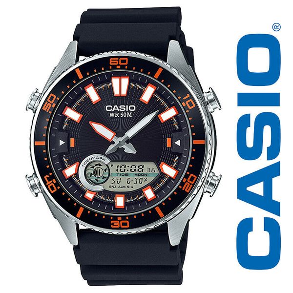 Casio AMW720-1AV Men's Marine Gear Analog Digital Tide Graph Moon Phase ...