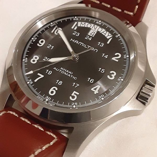 Hamilton Khaki Field King Day Date Automatic H644550 Black Men's watch ...