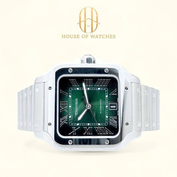 Brand New December 2025 Cartier Santos De Cartier Green Large Model ...