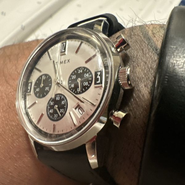 Timex Marlin Chronograph Quartz Silver Dial Men's Watch TW2W10300 ...