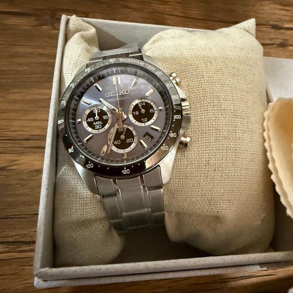 SEIKO Spirit SBTR027 blue gray Stainless Chronograph Men`s Watch ...