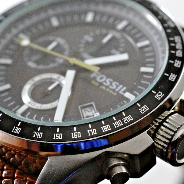Fossil Dark Brown Dial Men's Watch 1/10 Seconds Chronograph CH-2599 ...