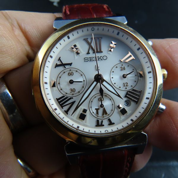 V175 Japan Seiko IK Chronograph 24 Hours Quartz Women Watch ...
