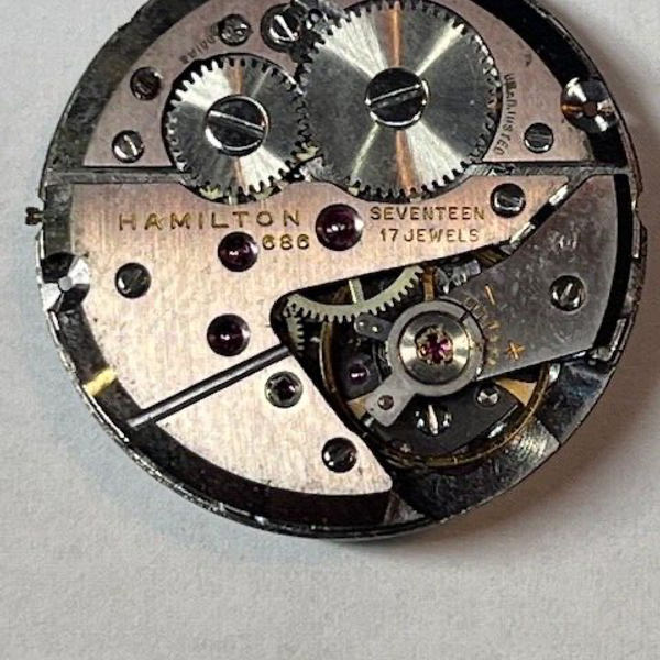 HAMILTON 686 17 JEWELS MEN'S WATCH MOVEMENT GOOD BALANCE W/ HAMILTON ...