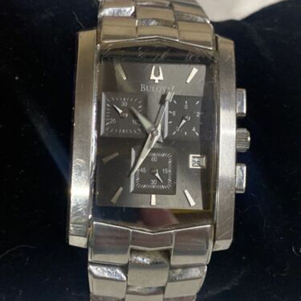 Bulova Men's Quartz Chronograph Original Japan 96G09 New Battery 6 3/4â ...