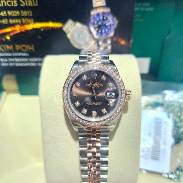 2021 Rolex Datejust 28mm 279381RBR Chocolate 10p Diamond Dial Complete ...