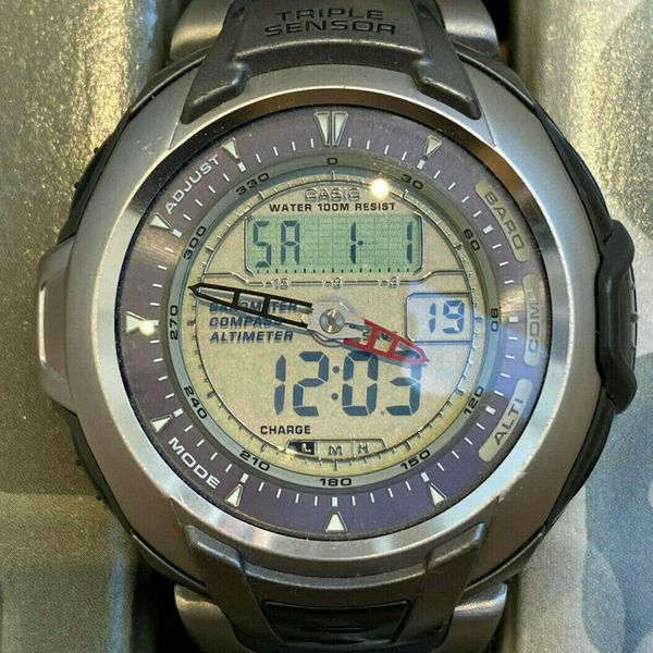 Casio ProTrek TITANIUM Tough Solar Watch - Triple Sensor PRG-60T-7AVDR | WatchCharts
