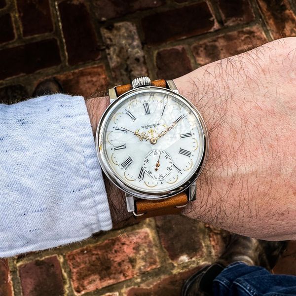 [WTS] Waltham conversion from 1915, Fancy porcelain-enamel dial, 14k ...