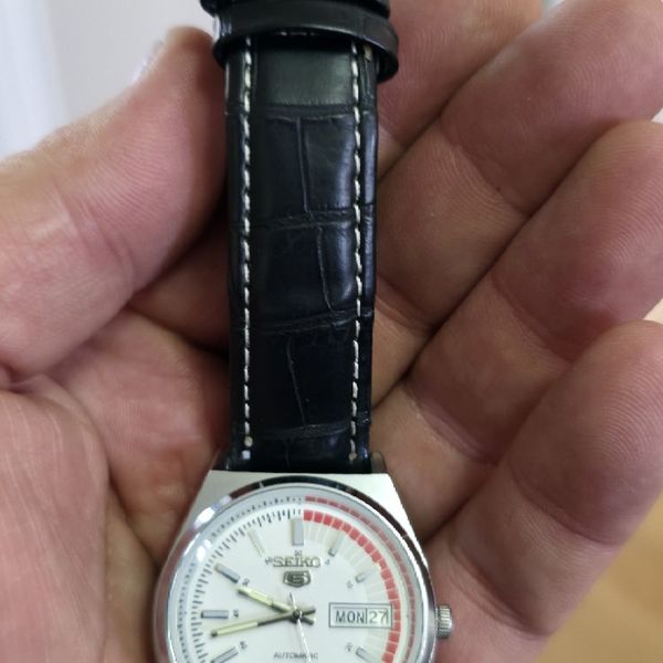 Vintage Refurbiahed Seiko 5 Sports Auto With Stunning Racing White Dial ...